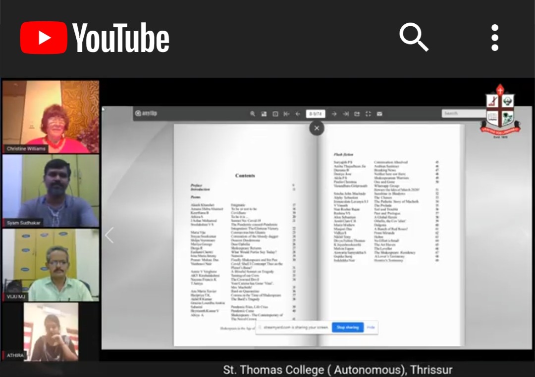 Book Launch: Shakespeare in the Age of Covid 19. - St Thomas College ...
