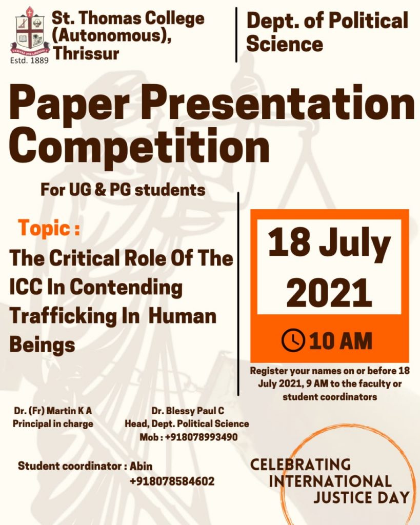 Paper Presentation Competition - St Thomas College (Autonomous)