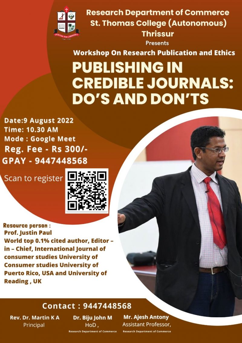 Publishing in Credible Journals: Workshop on Research Publication and ...