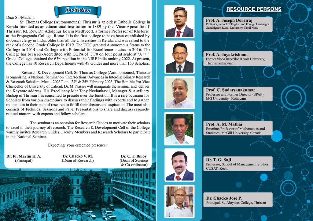 National Seminar on Intersections: Advances in Interdisciplinary ...