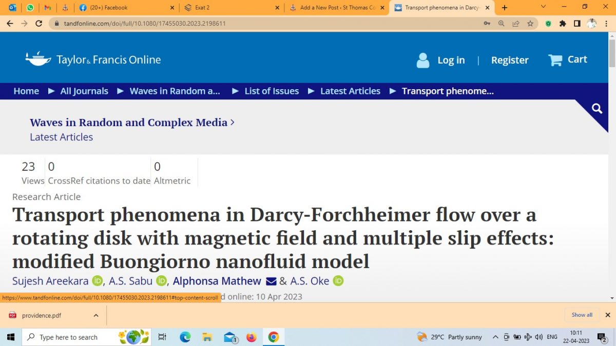 Transport phenomena in Darcy-Forchheimer flow over a rotating disk with ...