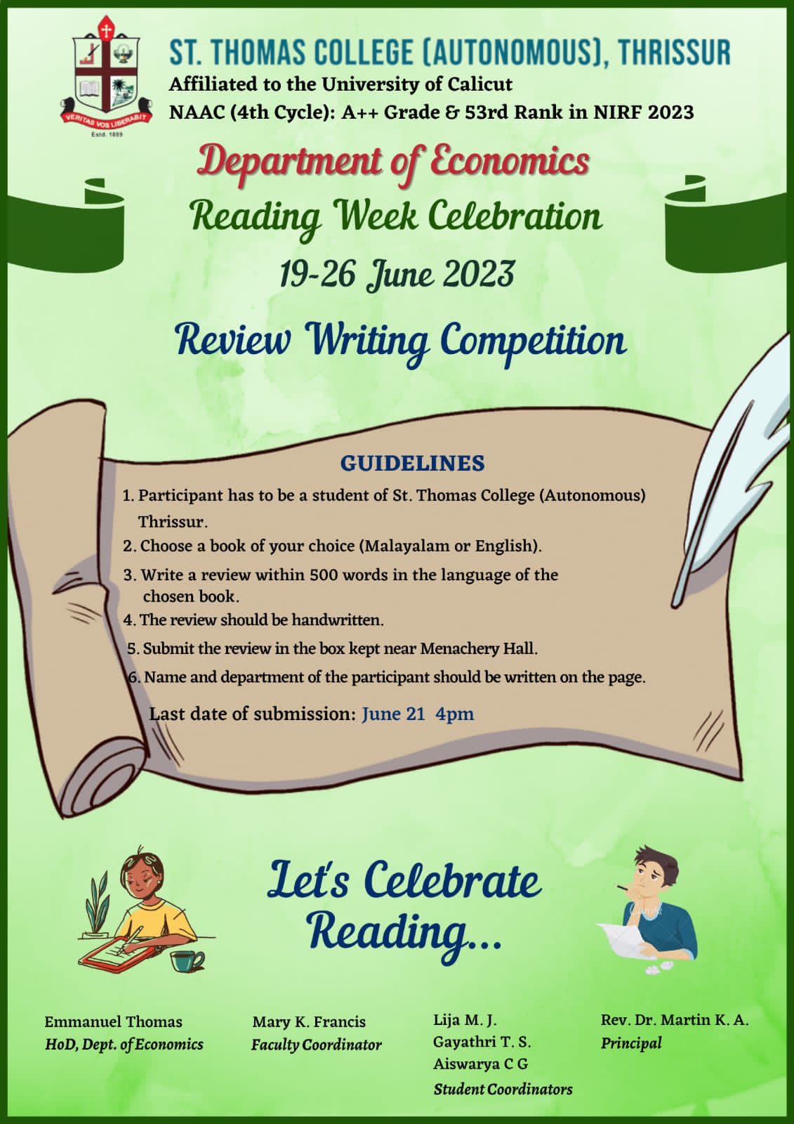 Reading Week Celebration - St Thomas College (Autonomous)