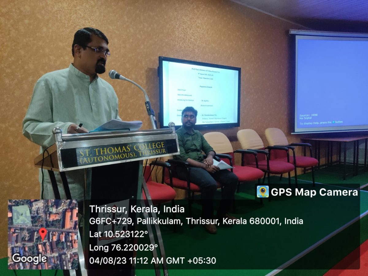 Ph.D. Open Defence and Viva Voce of Mr. Vishnu Prasad T R, Research ...