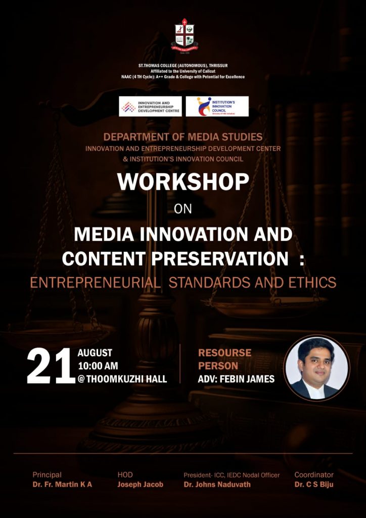 Workshop on Media Innovation and Content Preservation - St Thomas ...