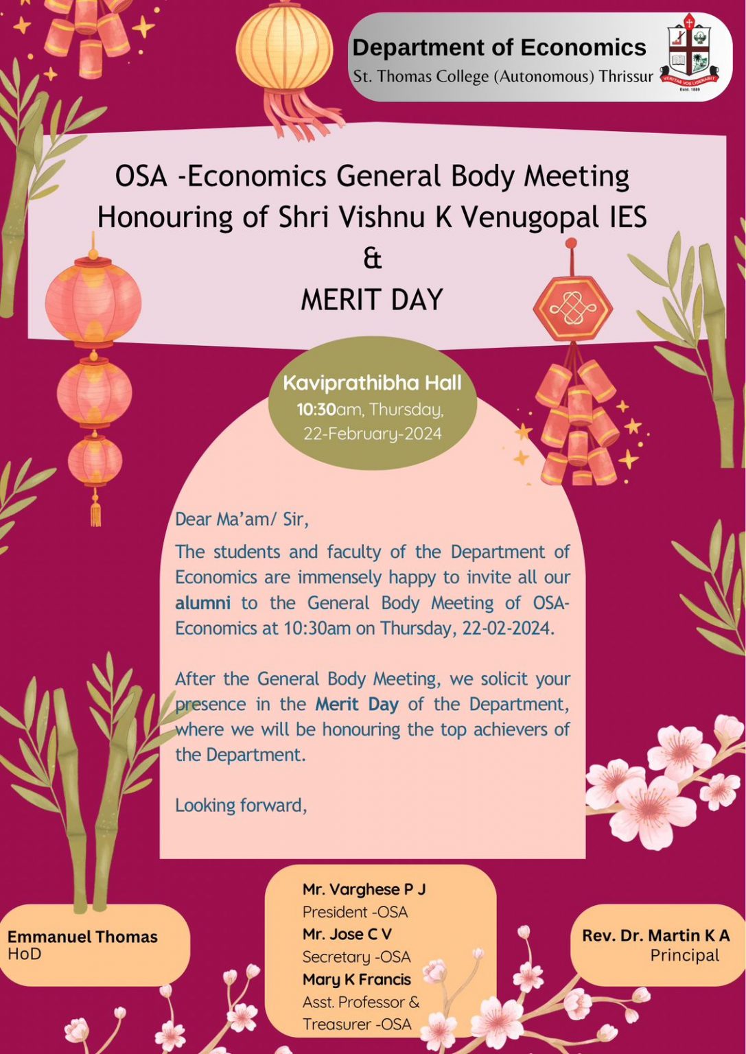 OSA & Merit Day - St Thomas College (Autonomous)