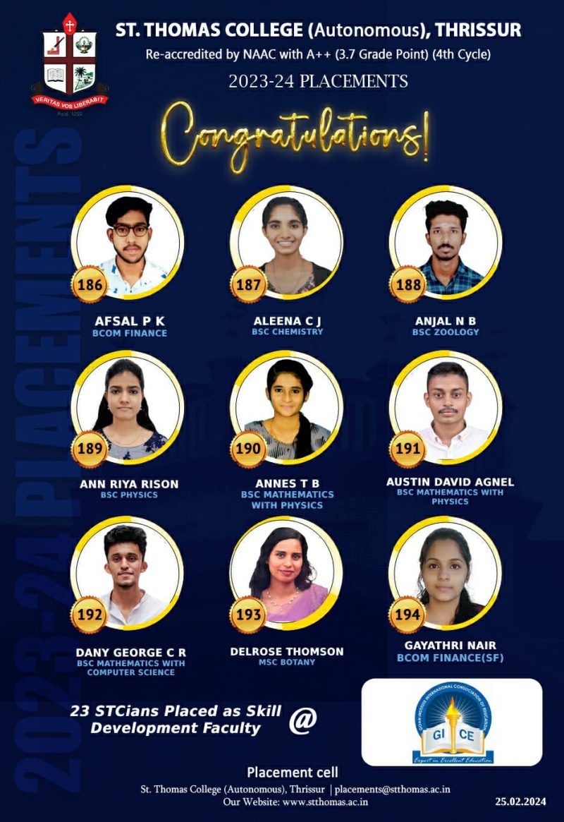 Congratulation ! - St Thomas College (Autonomous)