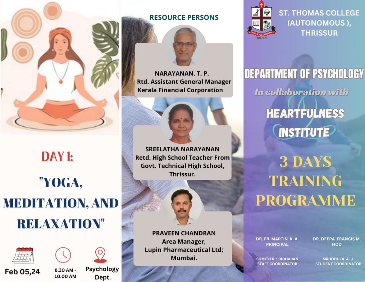 Three days training Programme - St Thomas College (Autonomous)