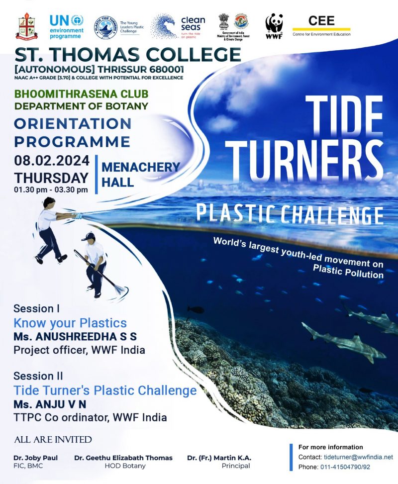 tide turners - plastic challenge - St Thomas College (Autonomous)